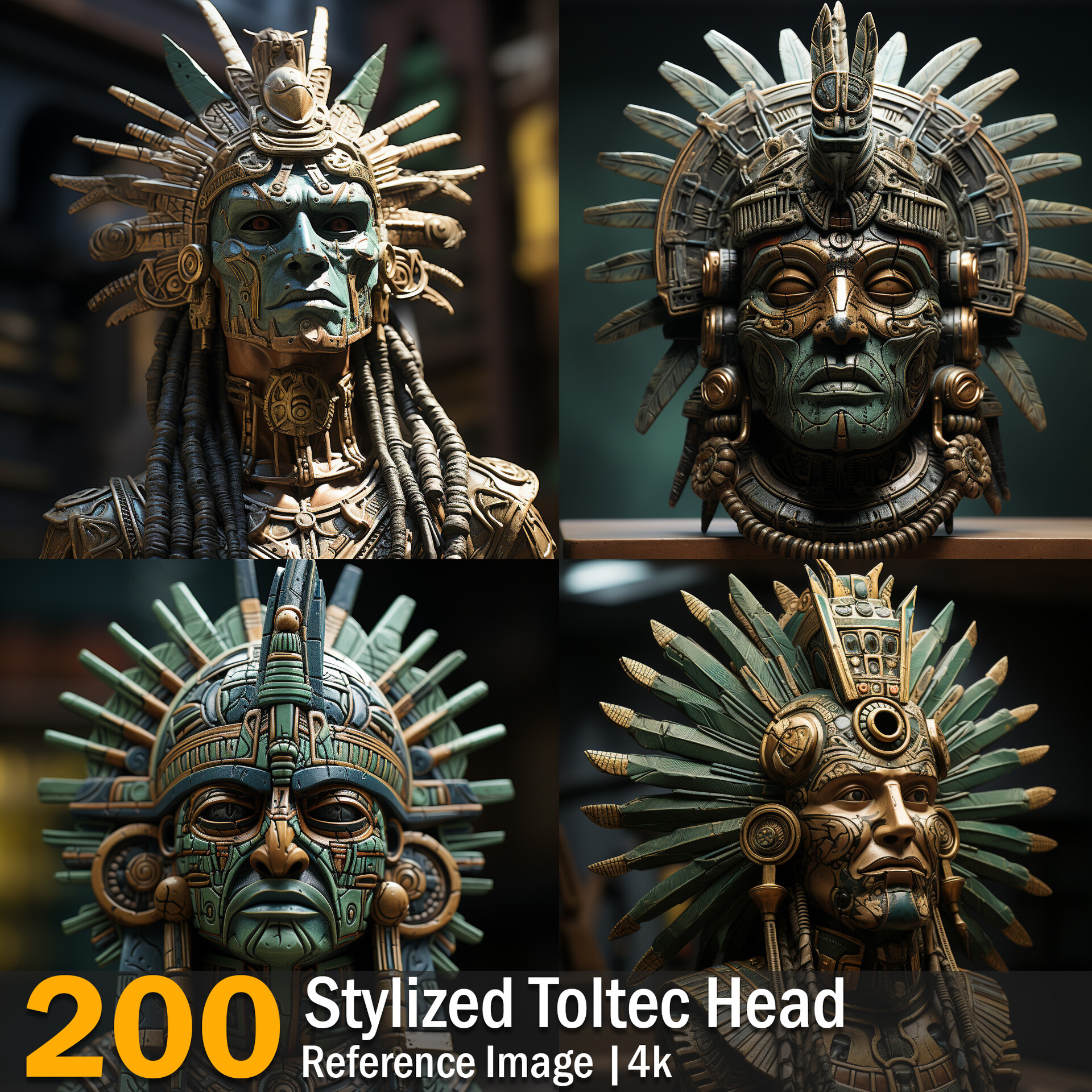 ArtStation - Stylized Toltec Head | Reference Images | 4K