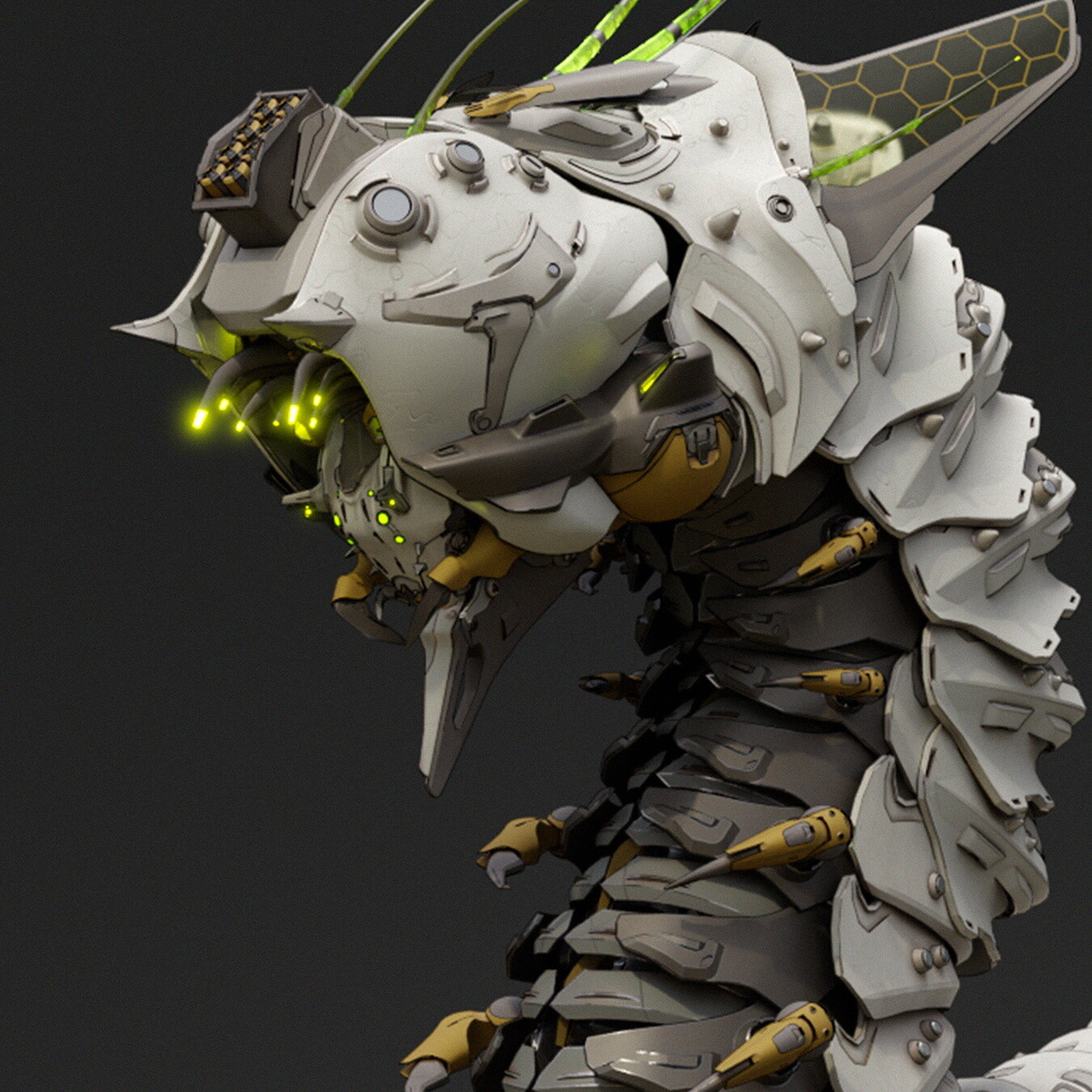 ArtStation - Mechanized stylized silkworm