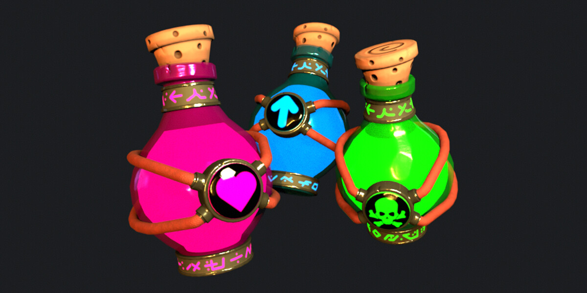 ArtStation - Stylized Potion Bottle for RPGs