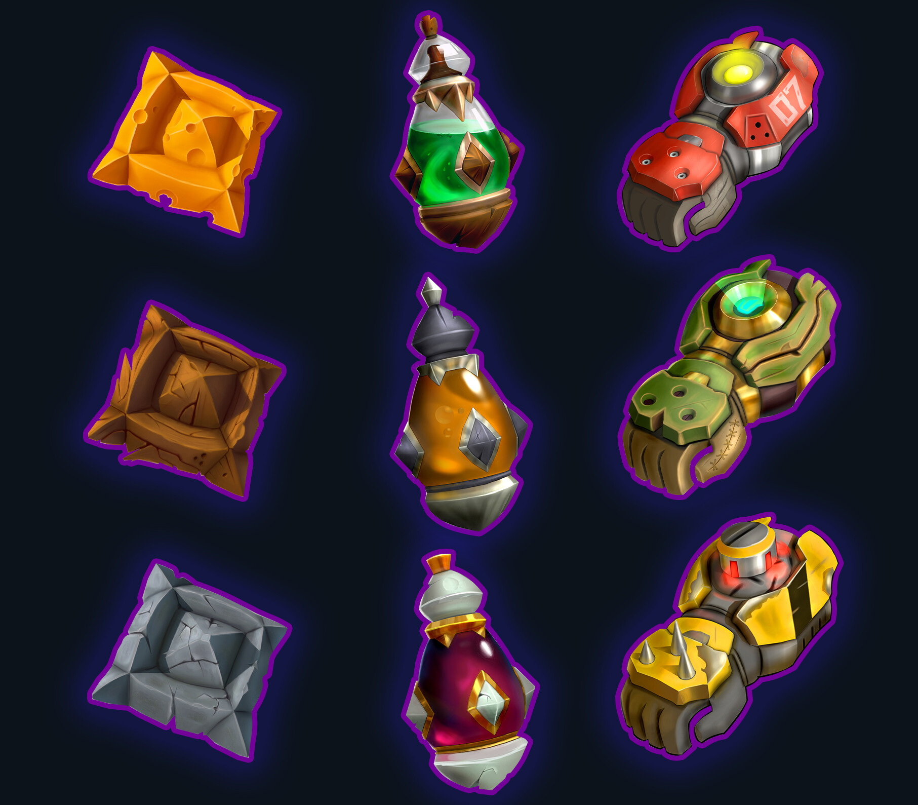 ArtStation - Props Icons render