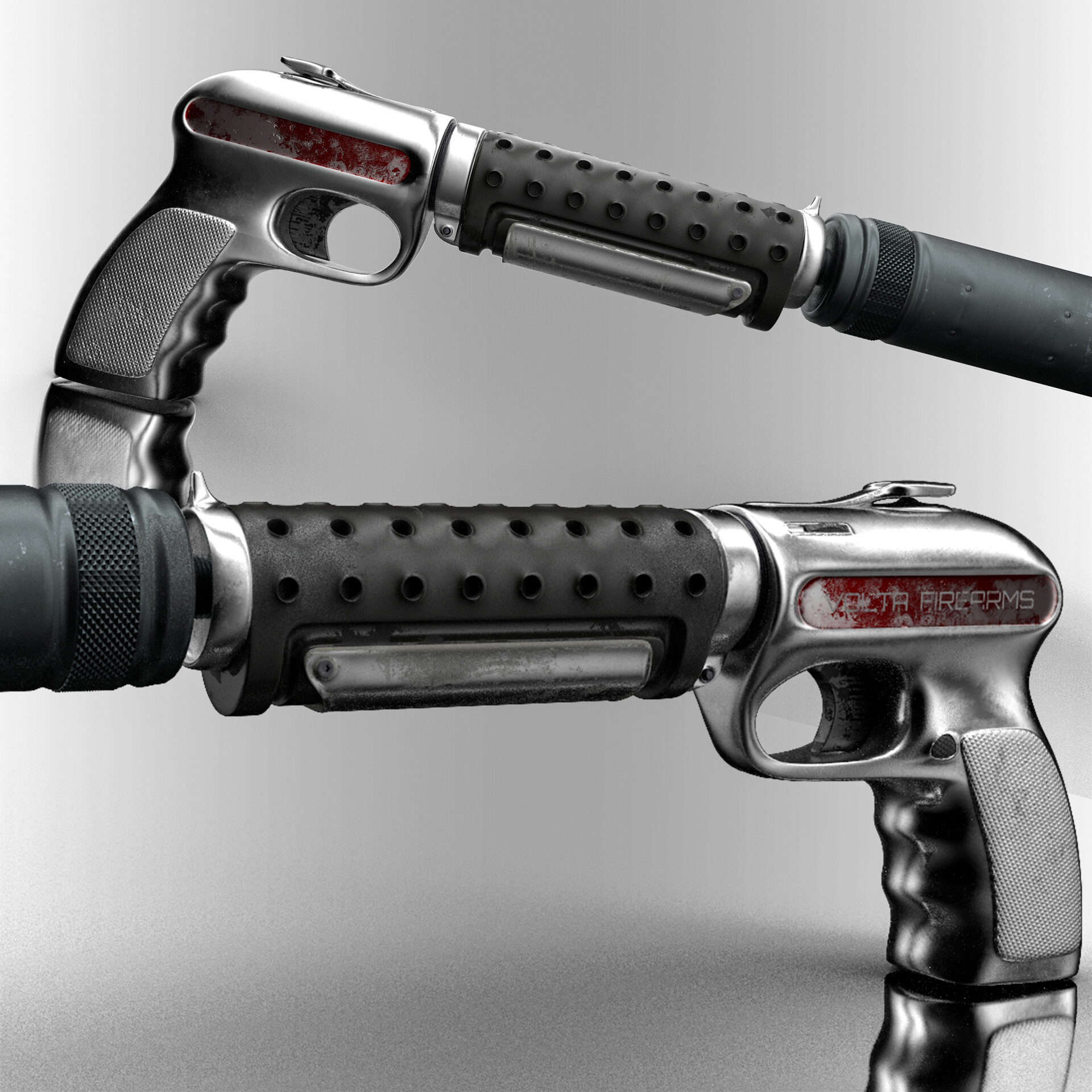 ArtStation - Retro-Futuristic Pistol (Game Ready)