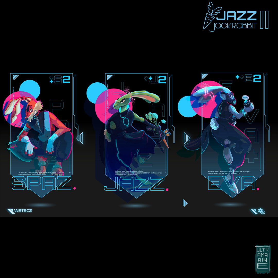 ArtStation - Jazz JacRabbit - Redesign UI characters