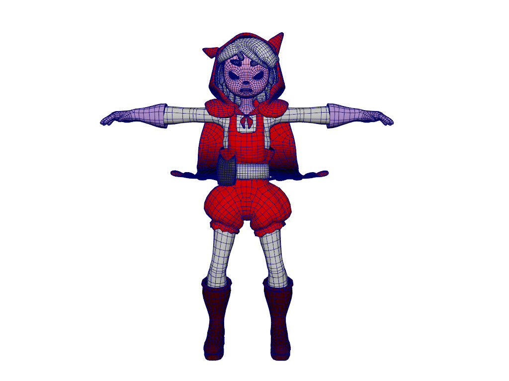 ArtStation - Red Riding Hood Model - Retopo