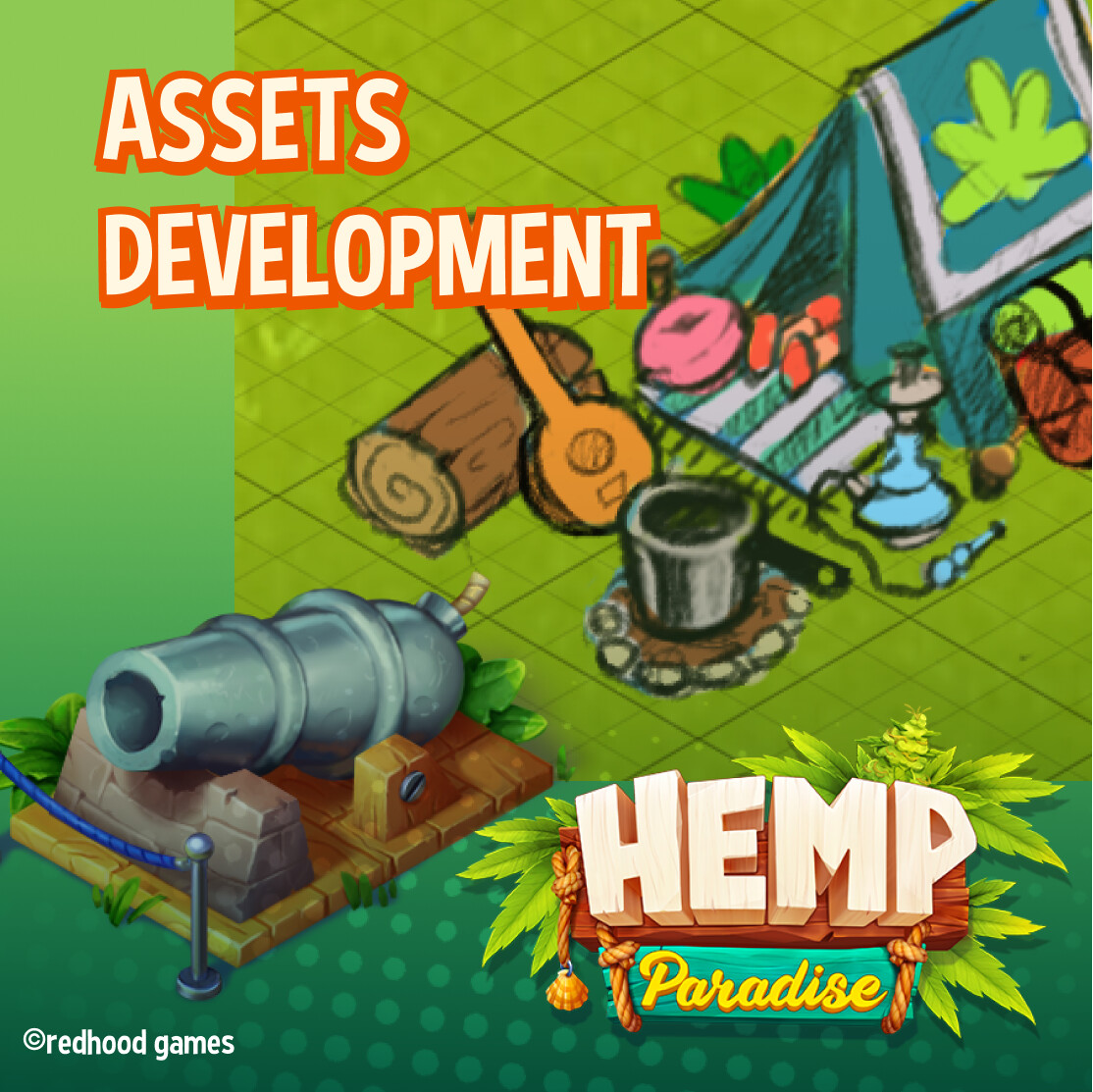 ArtStation - Assets development - Hemp Paradise