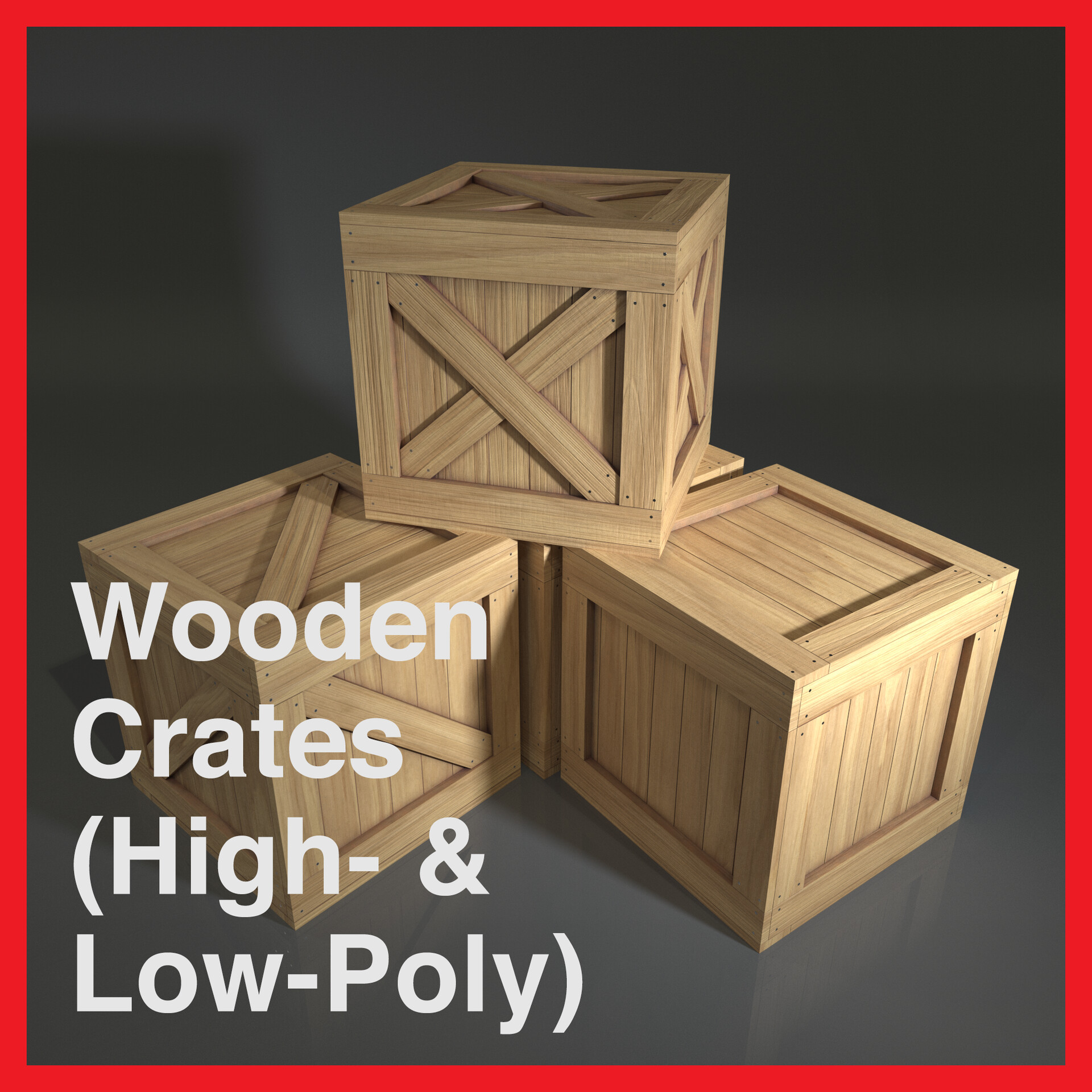 ArtStation - Wooden Crates (High- and Low-Poly)