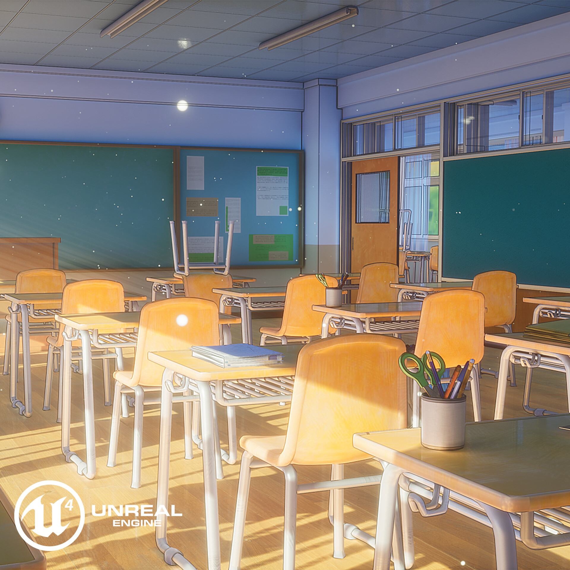 ArtStation - UE4风格化教室 Stylized Classroom
