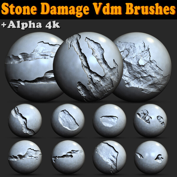ArtStation - Stone Damage VDM Brushes with Alpha