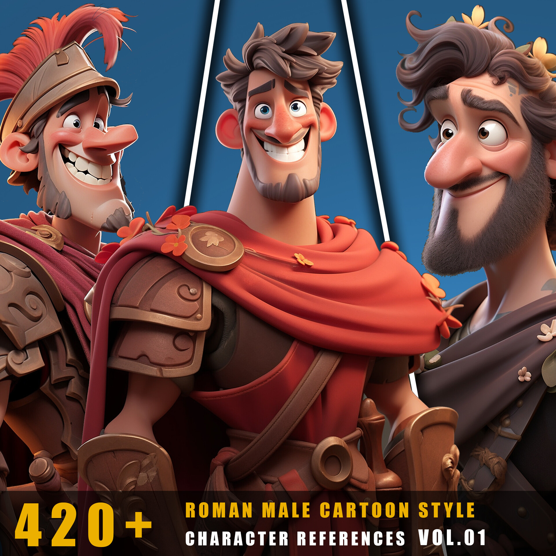 ArtStation - 420+ Roman Male Cartoon Style - Character References Vol.01