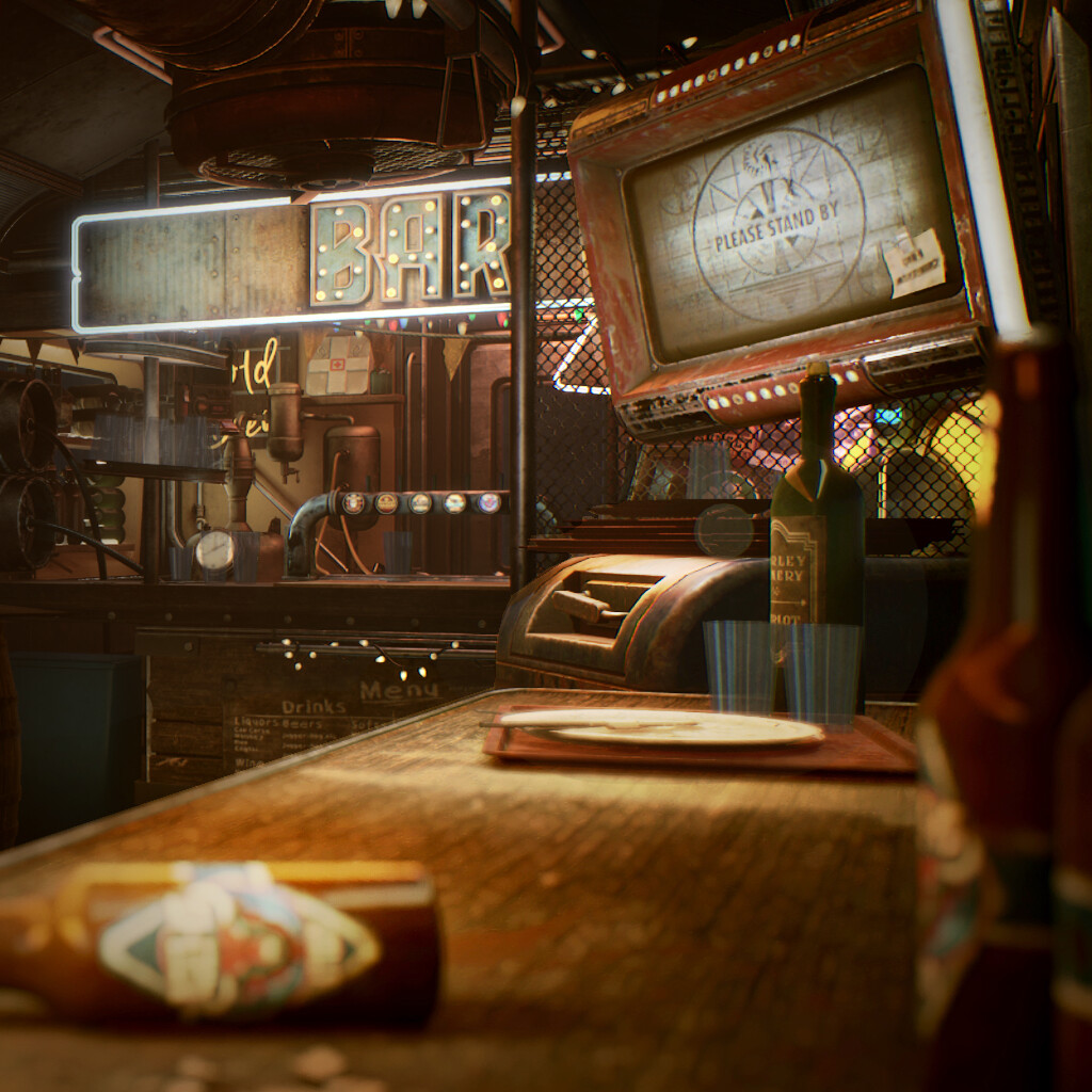 ArtStation - Post Apocalyptic Subway Bar
