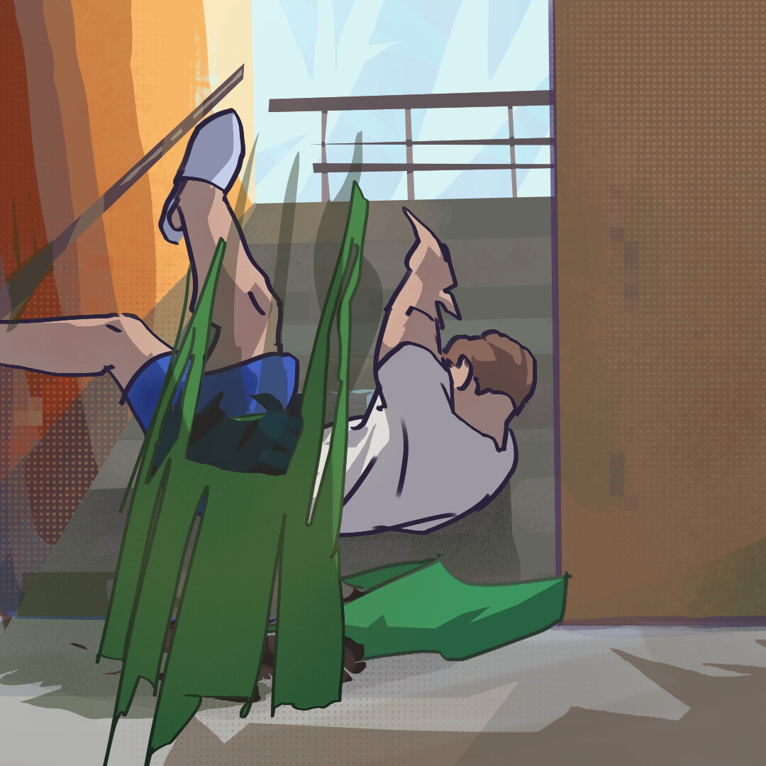 ArtStation - Character animation falling down the stairs