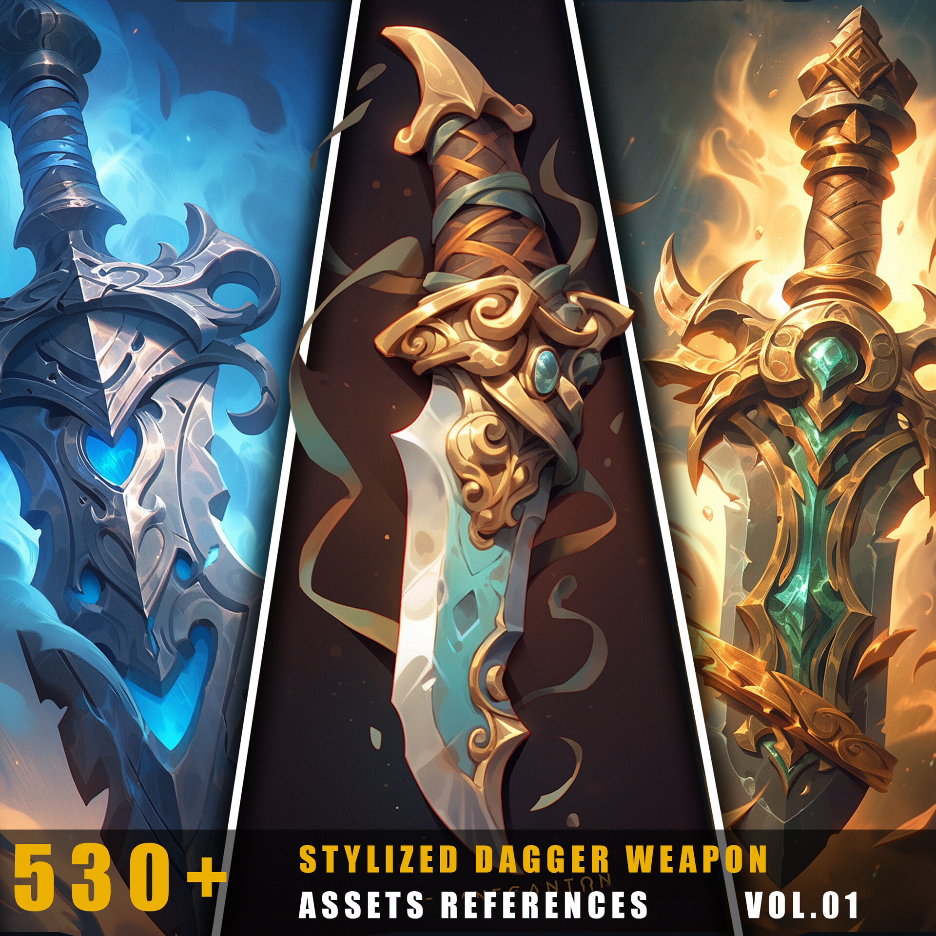ArtStation - 530+ Stylized Dagger Weapon - Assets References Vol.01