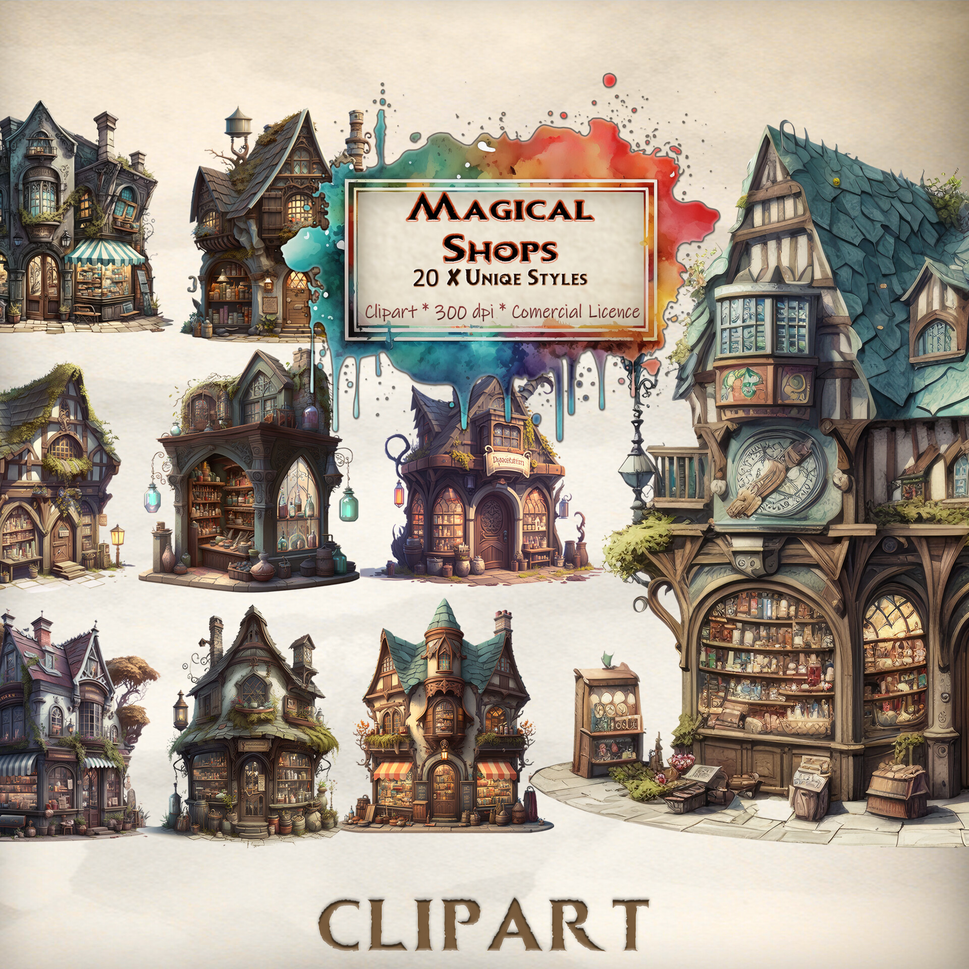 ArtStation - Fantasy Magic Shop Clipart