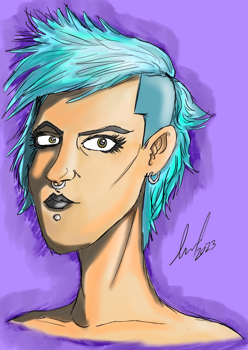 ArtStation - Colorful Punk Lady