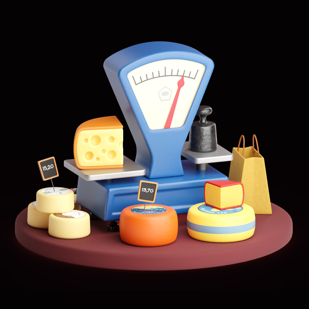 ArtStation - Cheese Shop 3D Modeling and Rendering