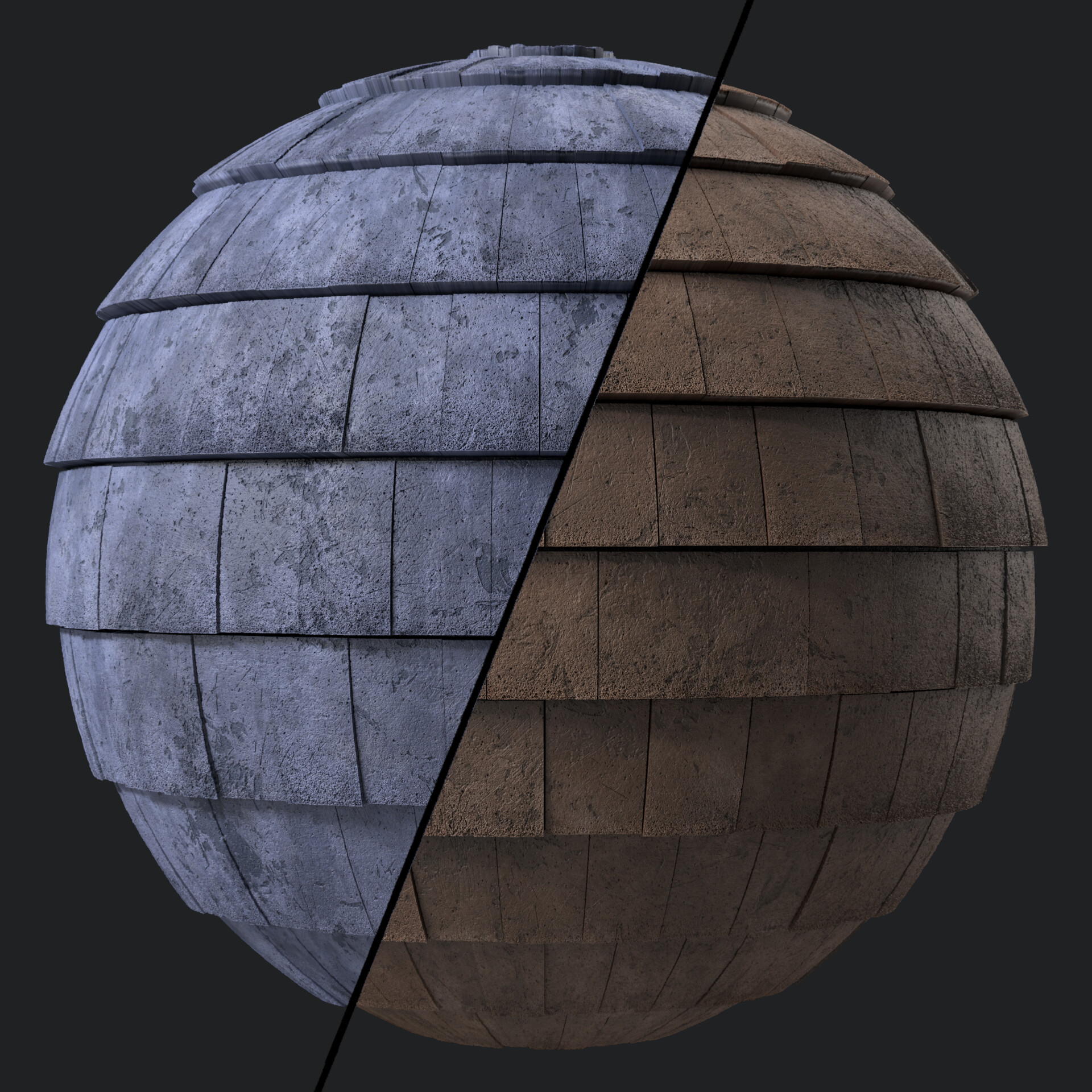 ArtStation - Roof Tile Materials 70- Dirty Concrete Roofing | Seamless ...