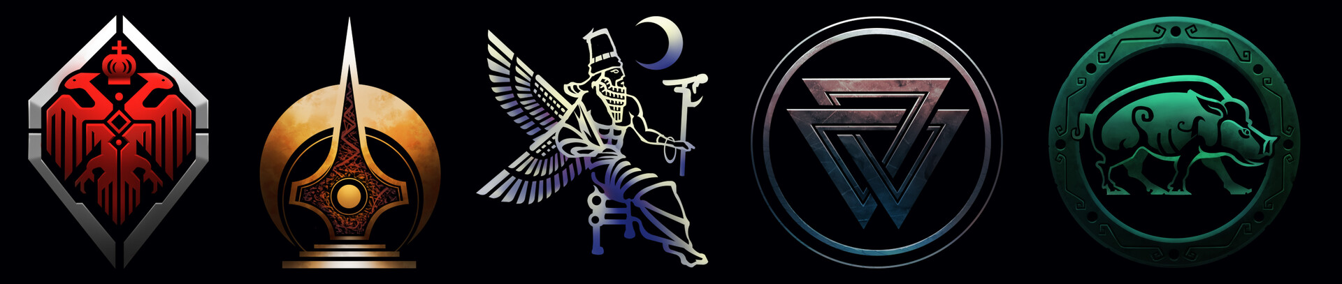 ArtStation - Conquest of Thyra - Faction Logos