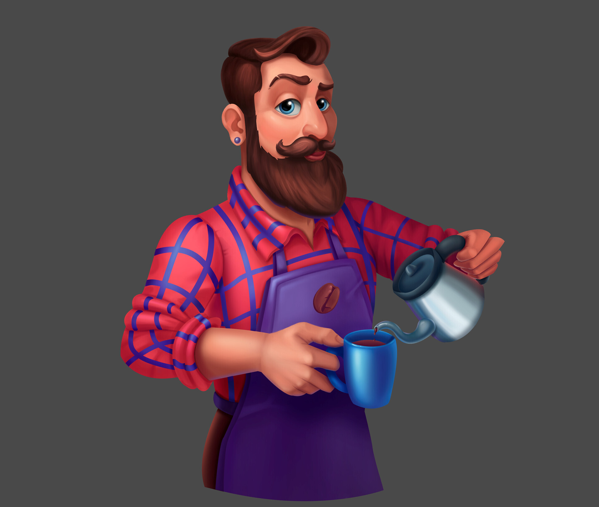 ArtStation - Spine Barista character animation