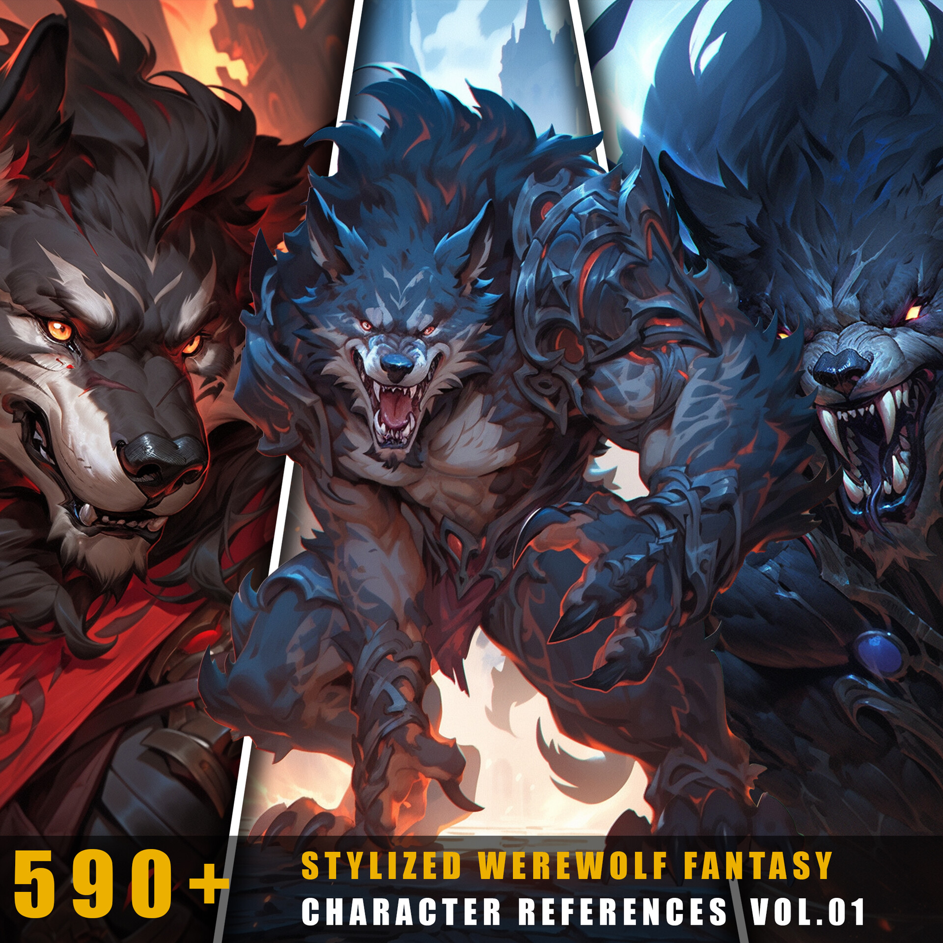 ArtStation - 590+ Stylized Werewolf Fantasy - Character References Vol.01