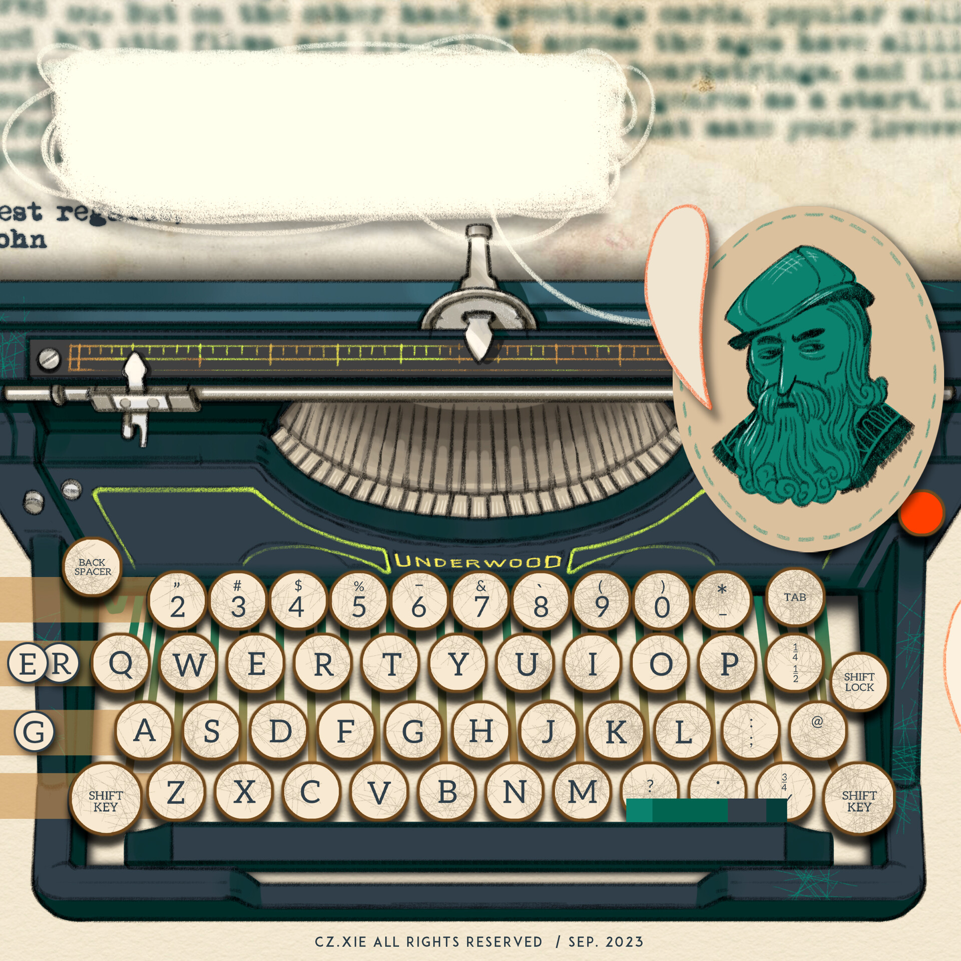 ArtStation - Underwood No.5 Typewriter / 安德伍德5号：使用手册