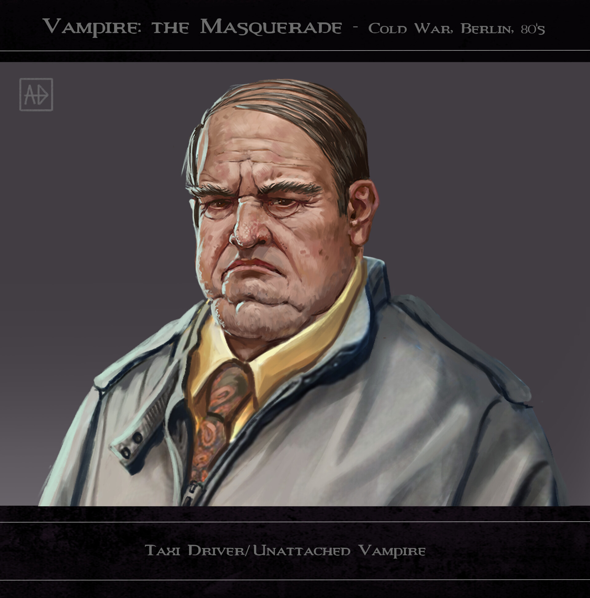 ArtStation - Character design of a taxi driver, an unattached vampire ...