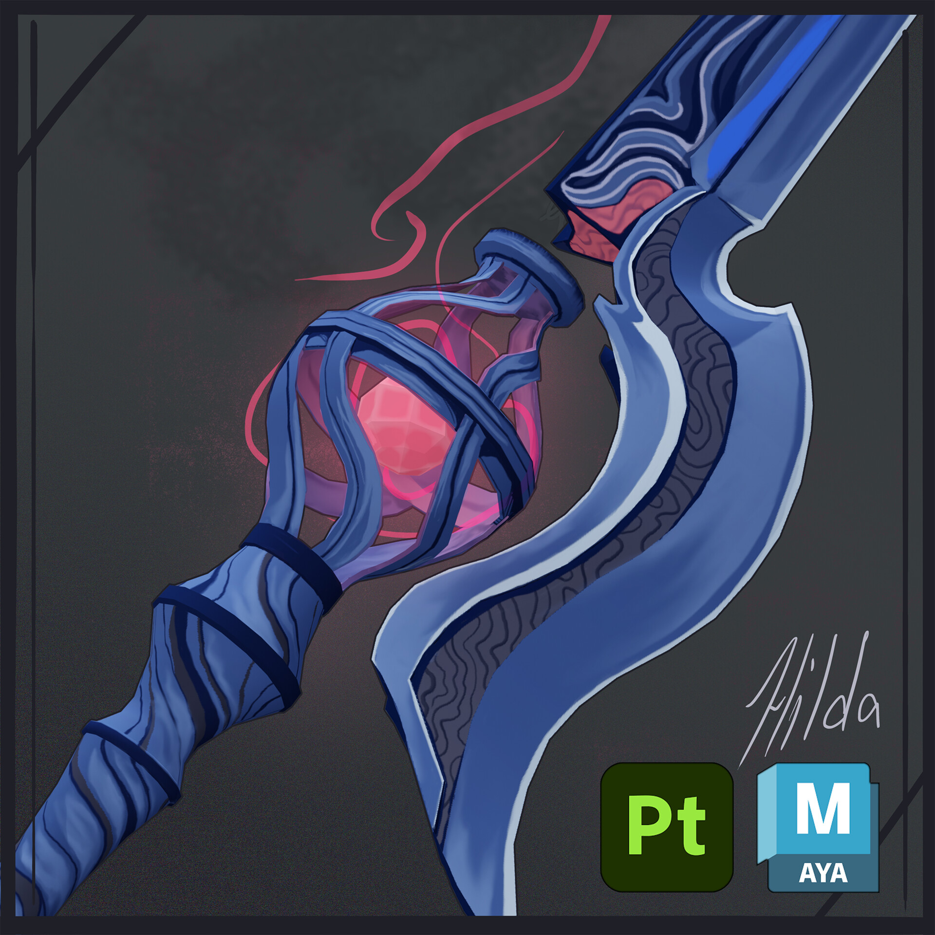 ArtStation - Soul Rapier Hand Painted Sword