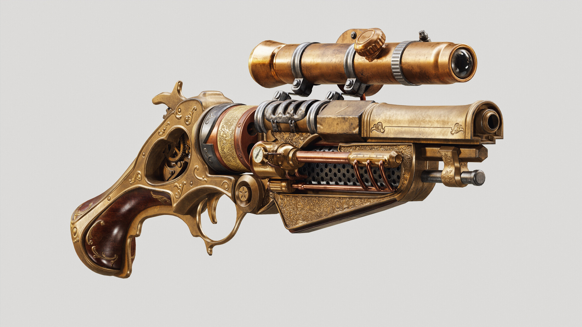 ArtStation - Steampunk revolver