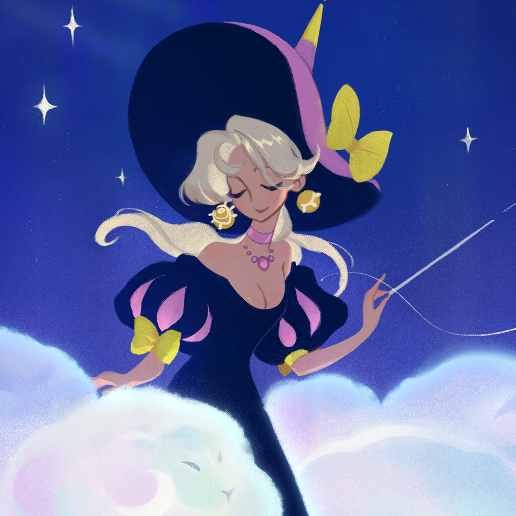 ArtStation - Night sky cloud sheep shepherdess