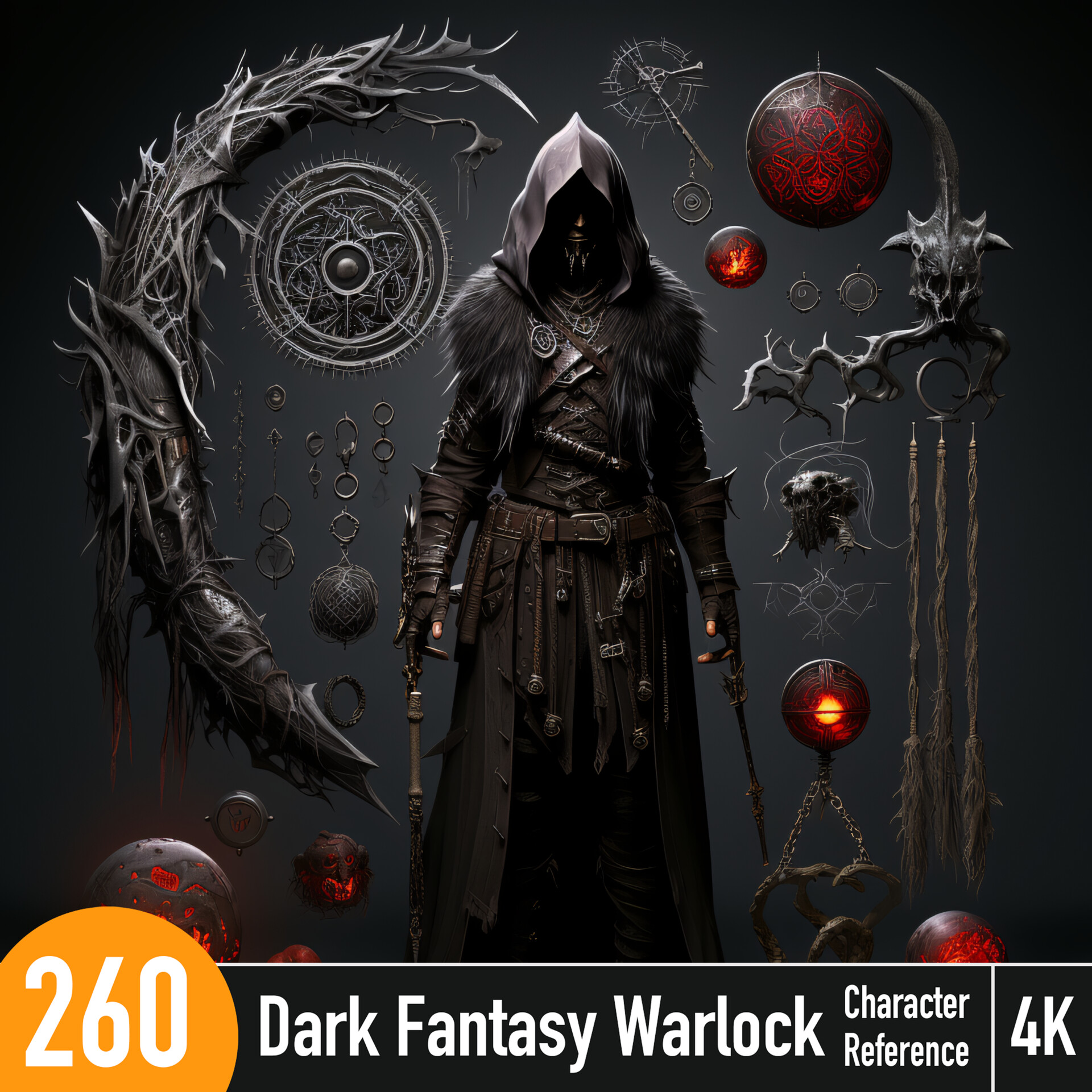 ArtStation - 260 Dark Fantasy Warlock Character Concept (4k)