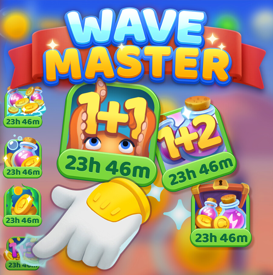 ArtStation - Icons set and bg Wave Master