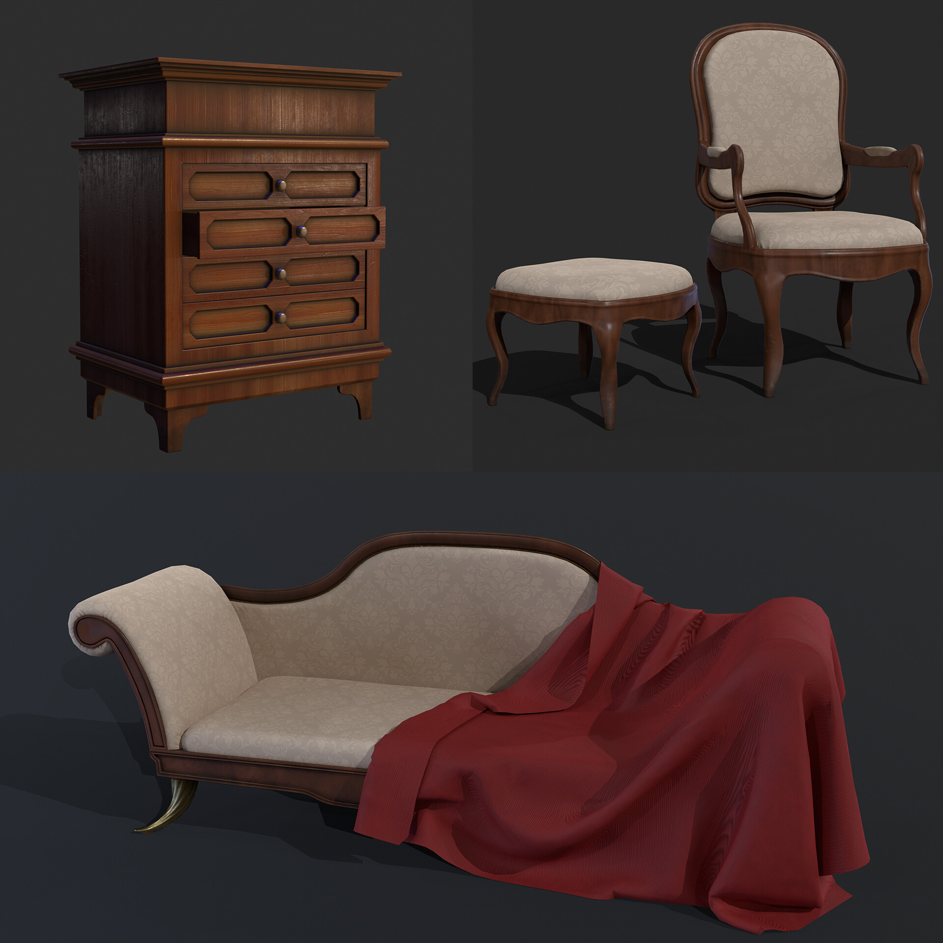 ArtStation - Game Props - Victorian Interior