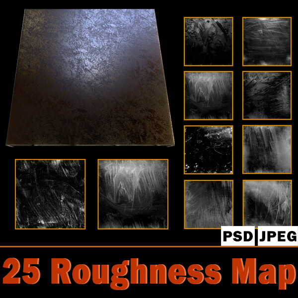 ArtStation - 25 Roughness Maps 2K
