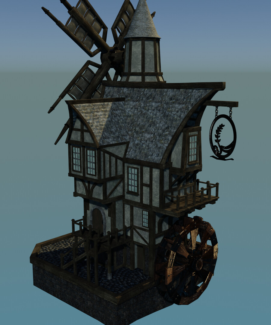 ArtStation - Tudor Style Windmill Asset