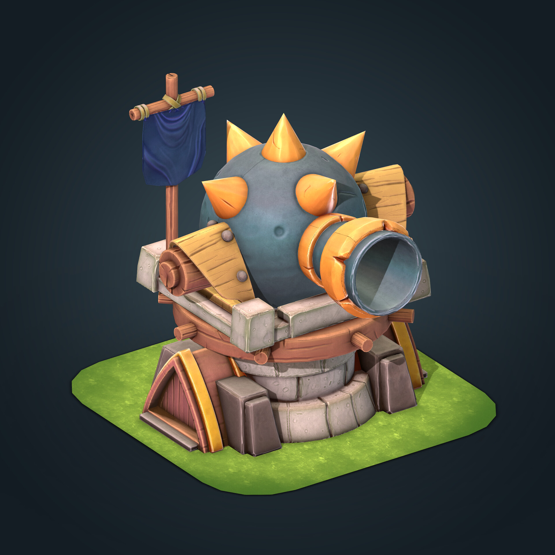 ArtStation - Stylized Cannon Turret