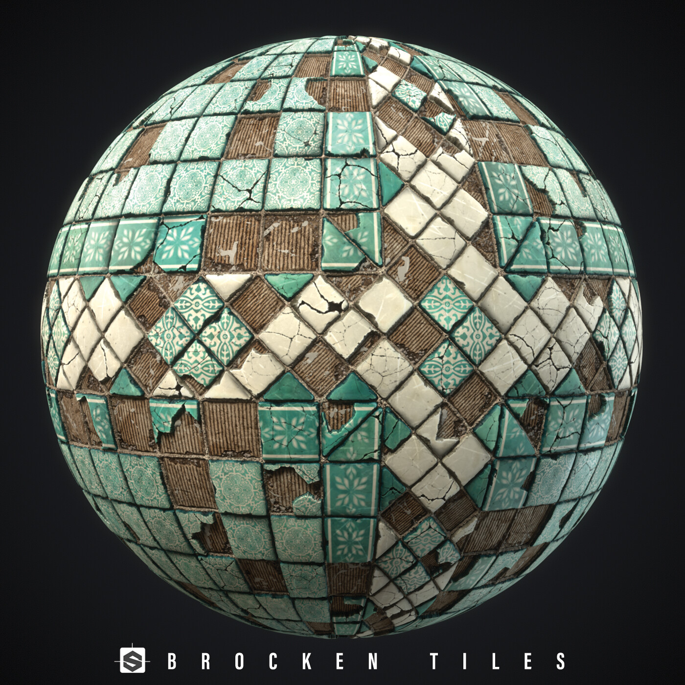 ArtStation - Brocken Ceramic Tiles - Substance 3D Designer