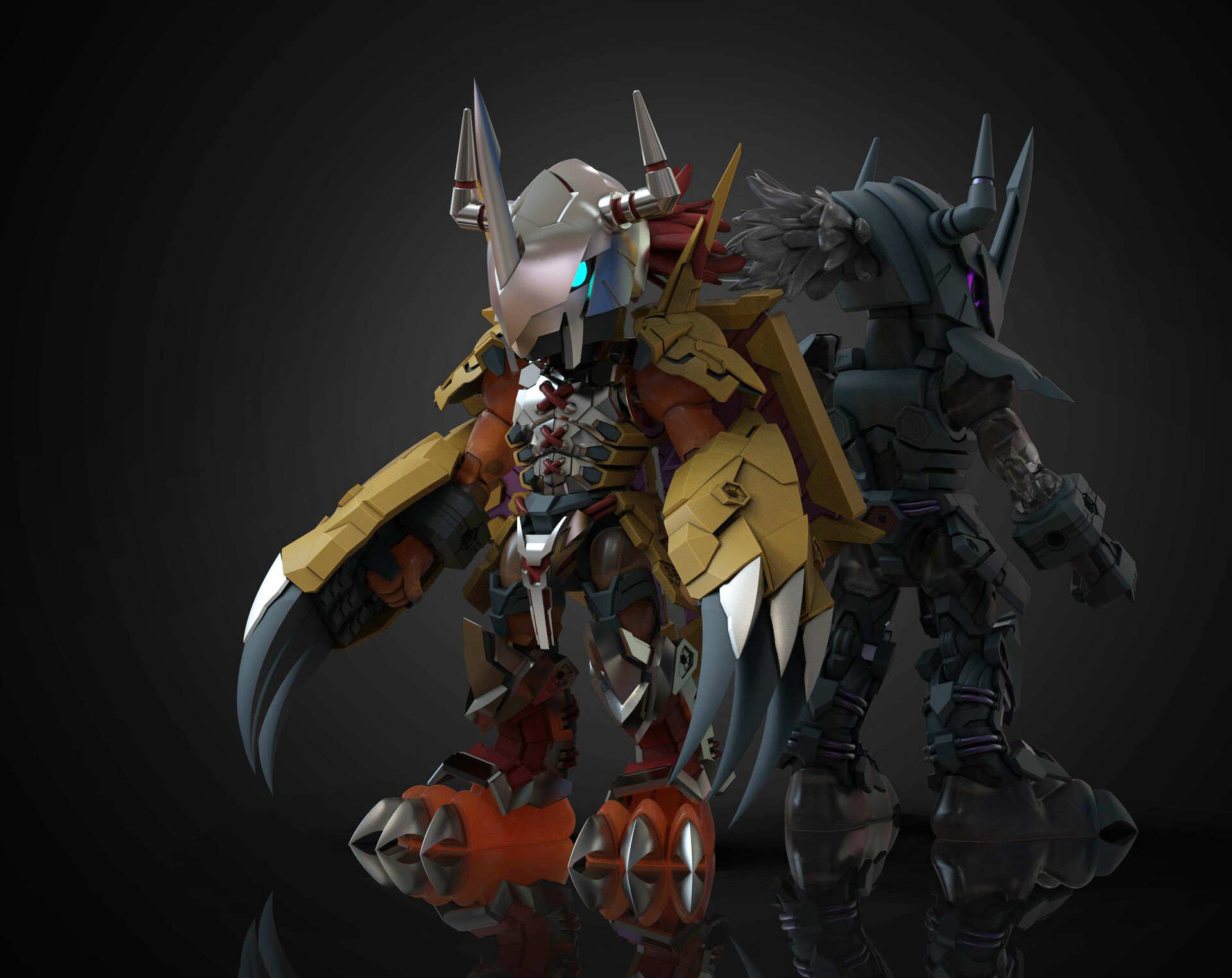 ArtStation - 万代战斗暴龙兽-改 WarGreymon-Q