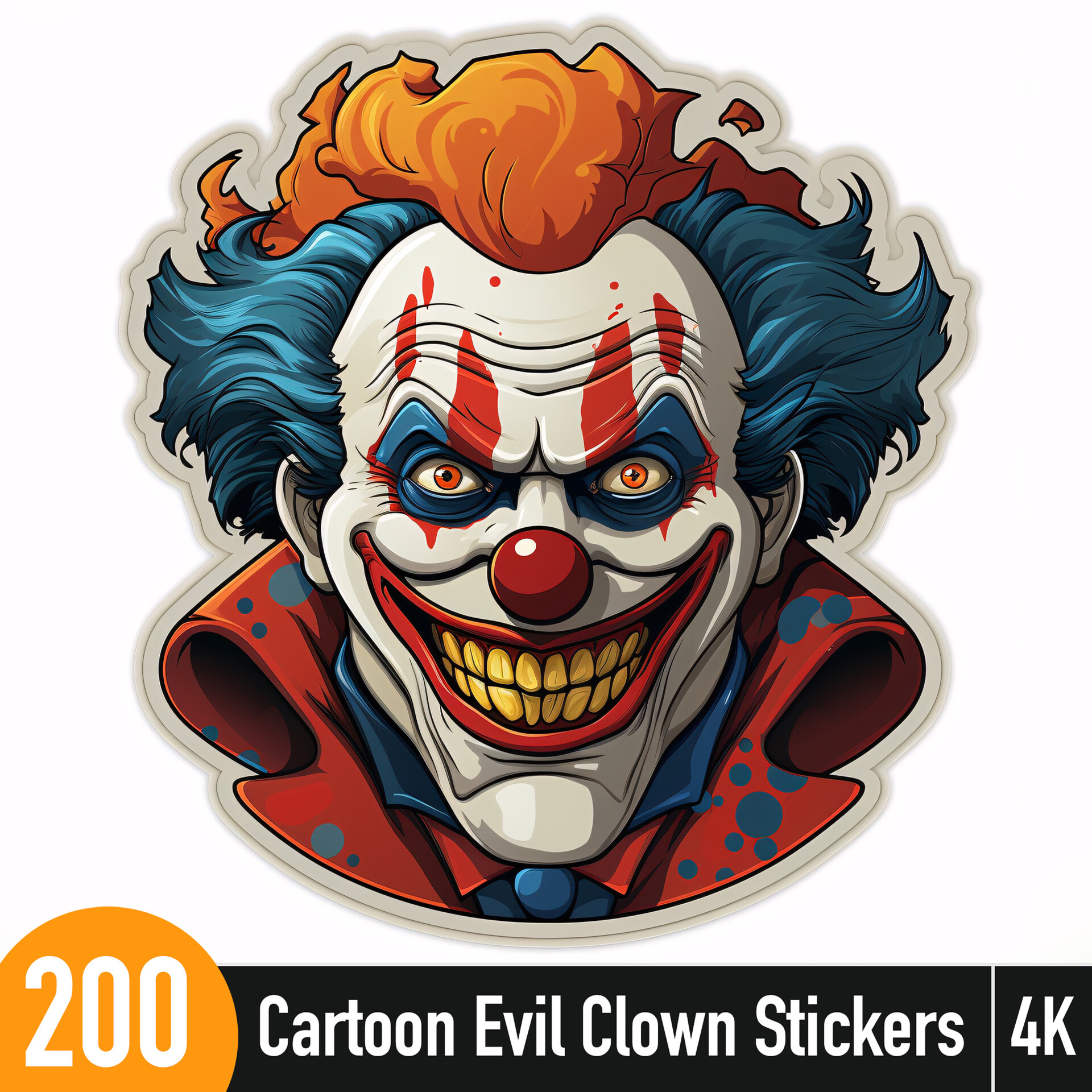 ArtStation - 200 Cartoon Evil Clown Stickers (4k)