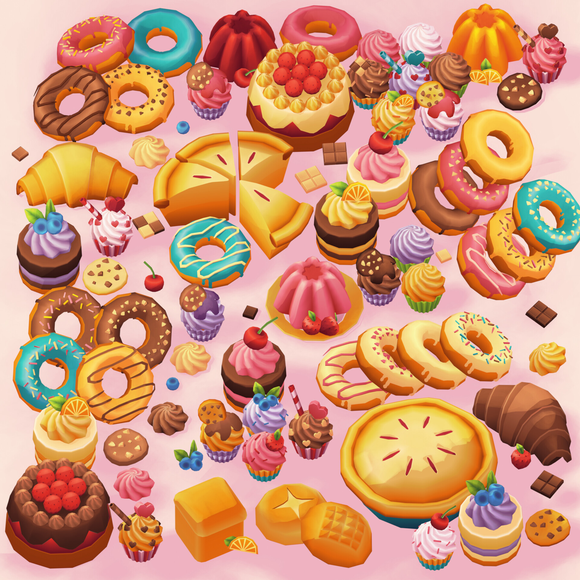 ArtStation - Low Poly Desserts Pack