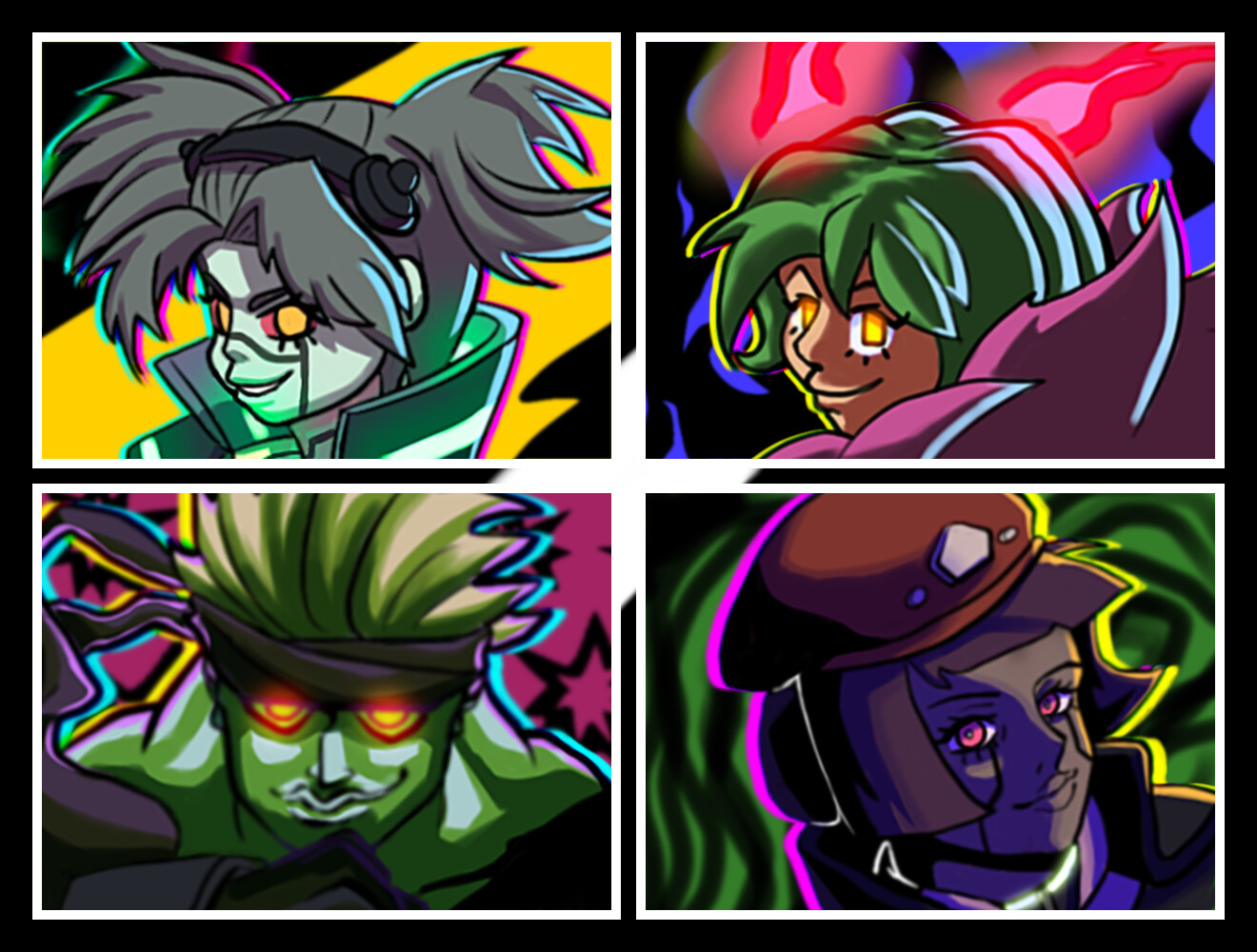 ArtStation - 4 screen selection characters