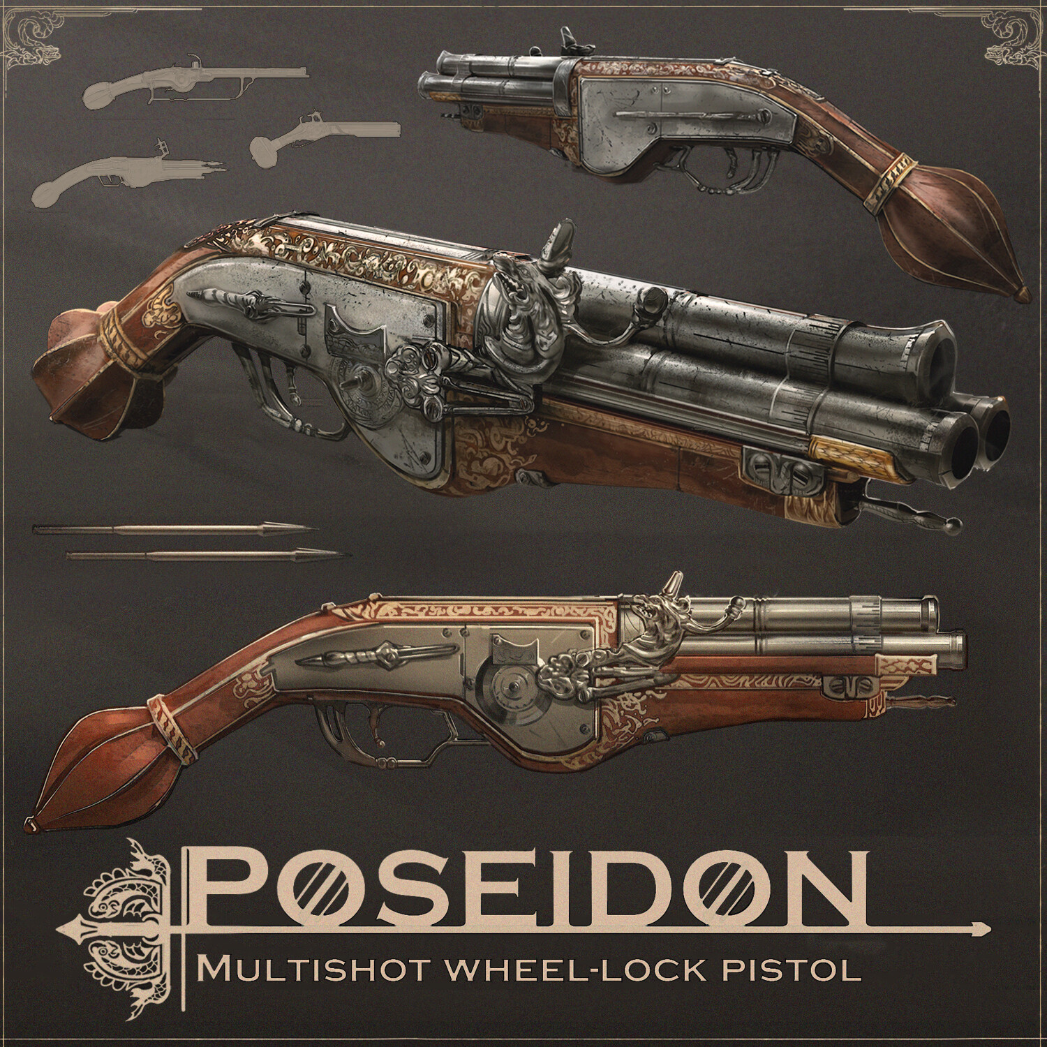 ArtStation - Poseidon Pistol Concept