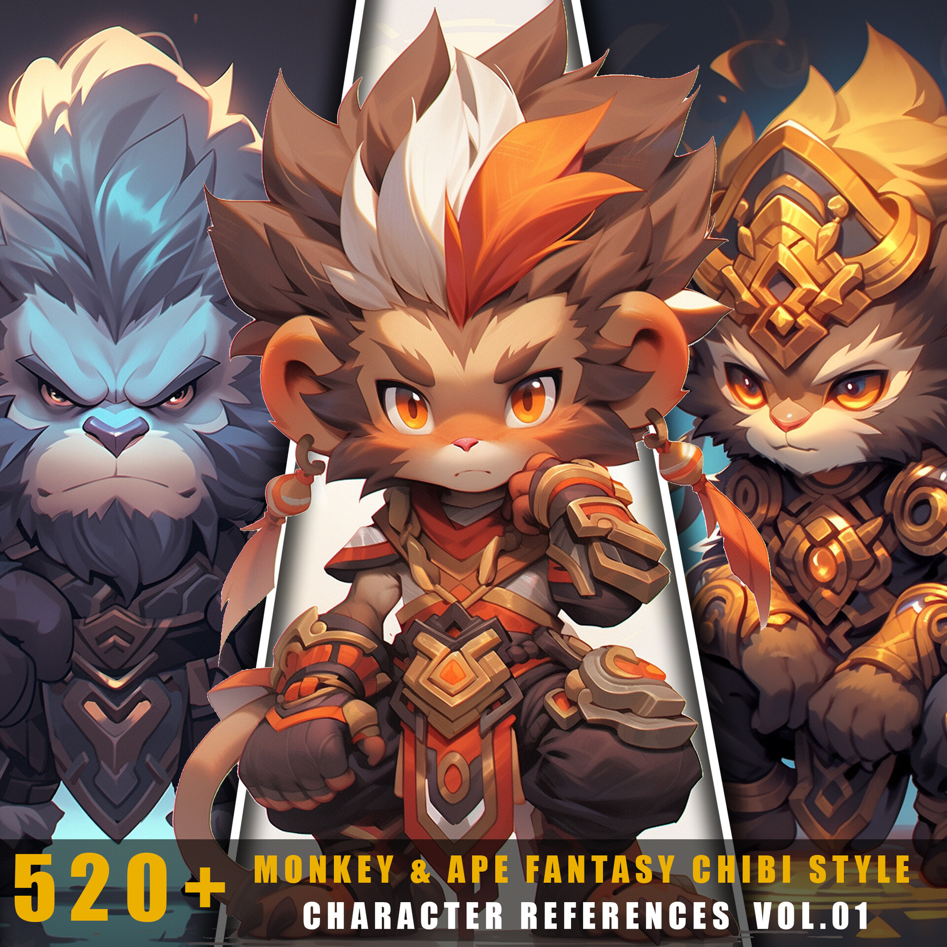 WaterLaw's Studio - 520+ Monkey & Ape Fantasy Chibi Style - Character ...