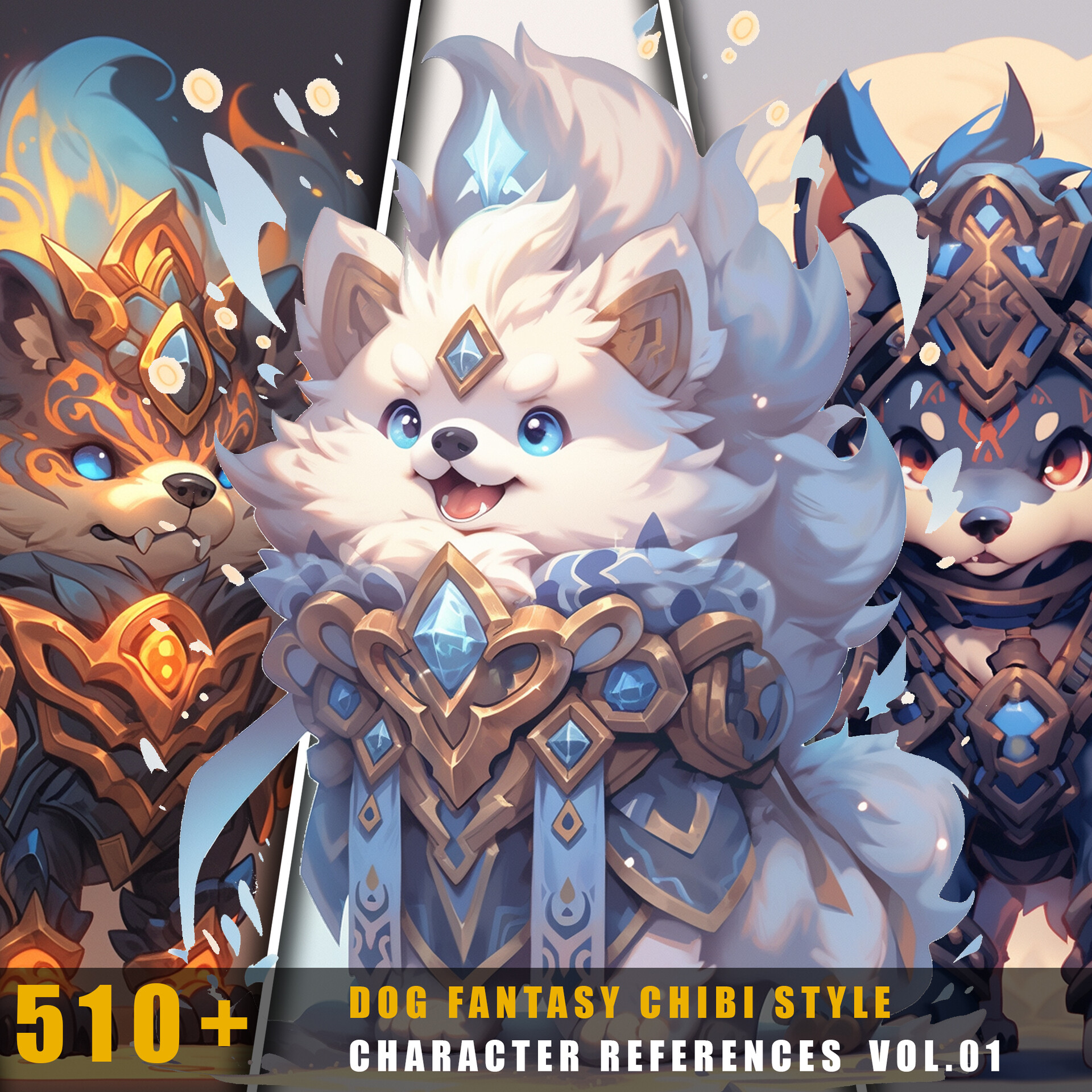 ArtStation - 510+ Dog Fantasy Chibi Style - Character References Vol.01