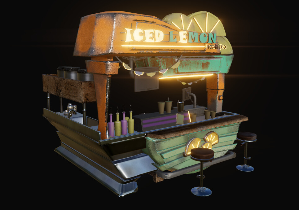 ArtStation - 3D Model: Ice Tea Stall