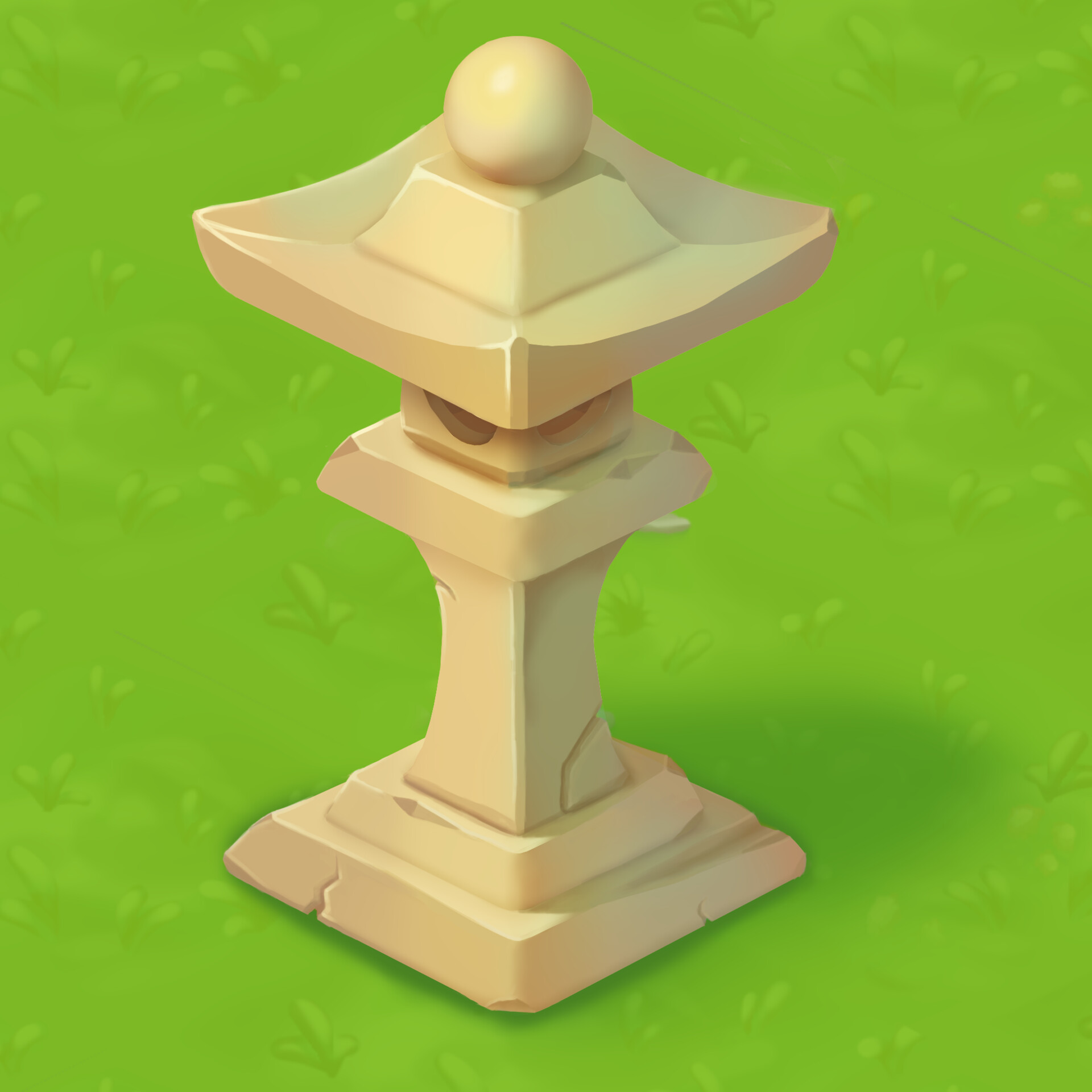 ArtStation - Isometric japanese toro lantern 1