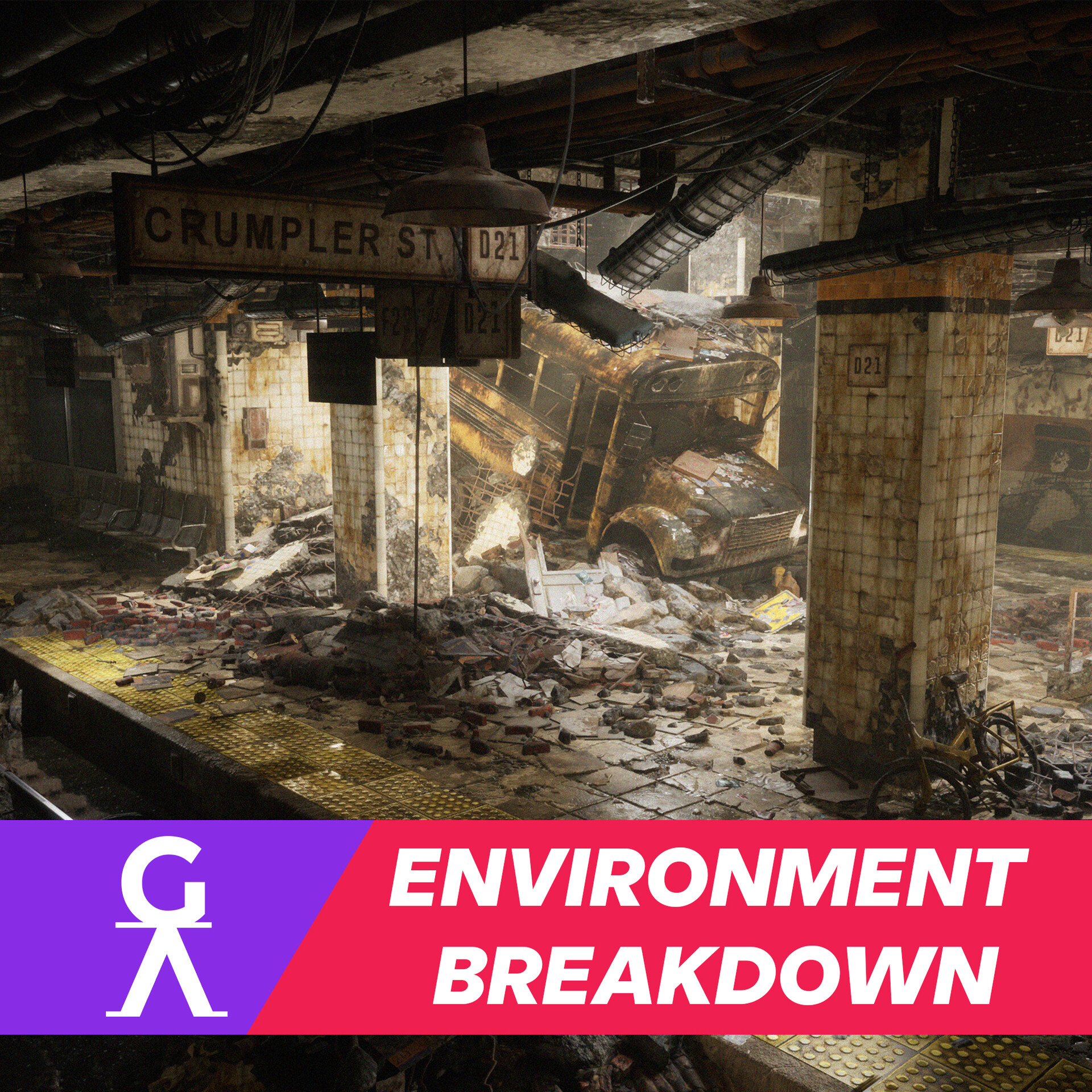 ArtStation - Apocalyptic Metro - Environment Breakdown - Jinkun Chen