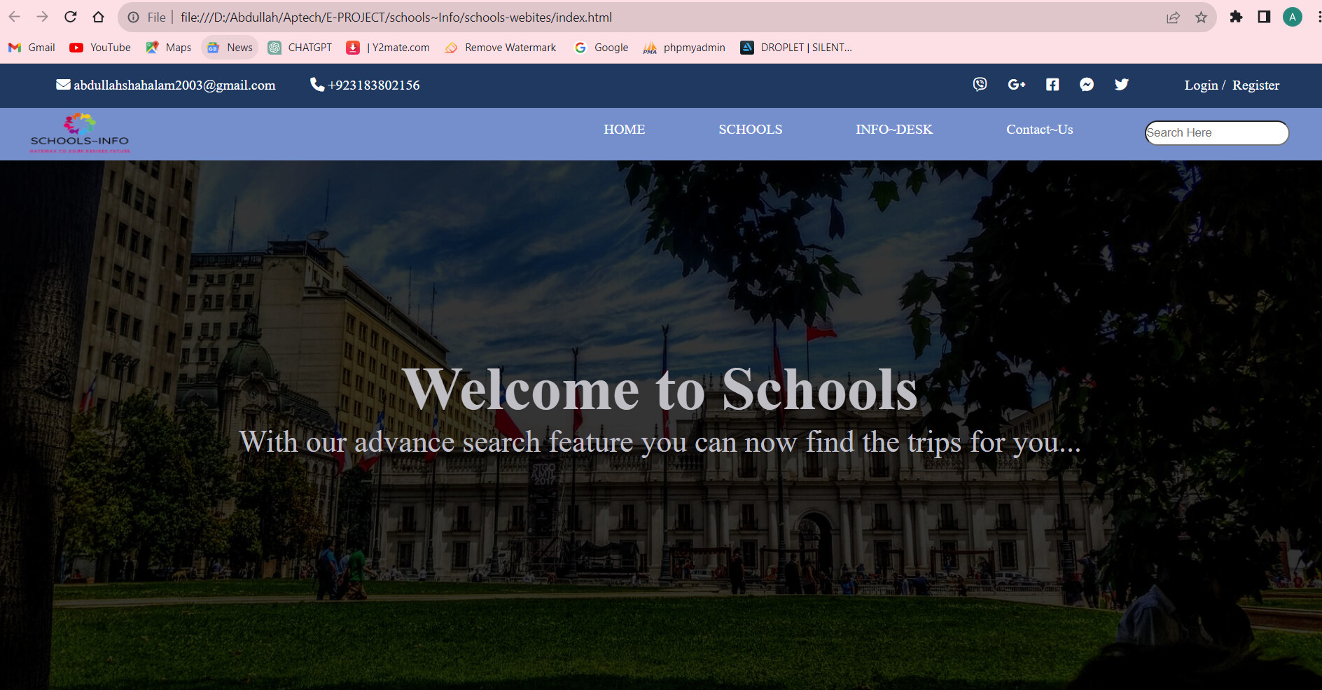 ArtStation - Schools~Info Website | E-Project