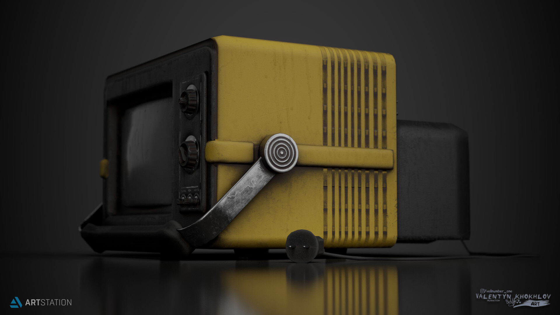 ArtStation - A model of an old Soviet TV set
