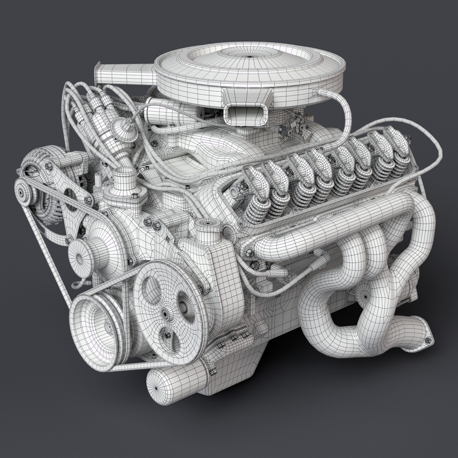 ArtStation - 440 V8 Magnum (engine bay parts)