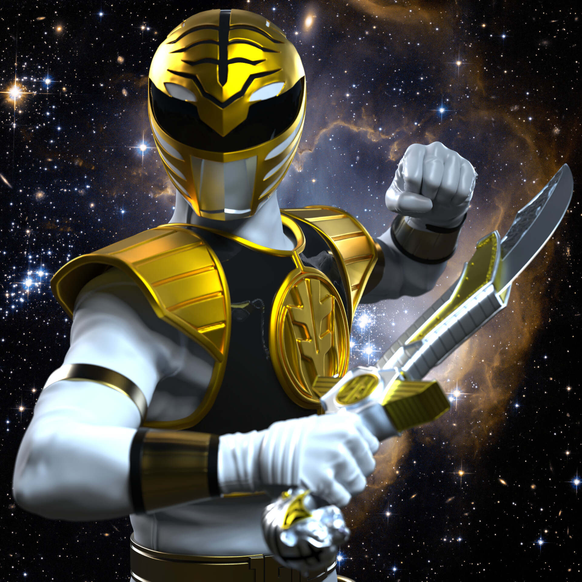 ArtStation - Dairanger - KibaRanger (White MMPR)