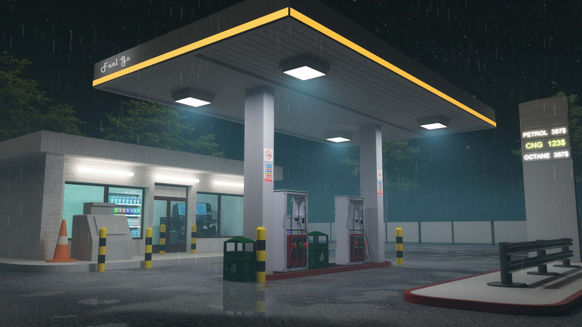 ArtStation - Petrol Pump Environment 3D Design