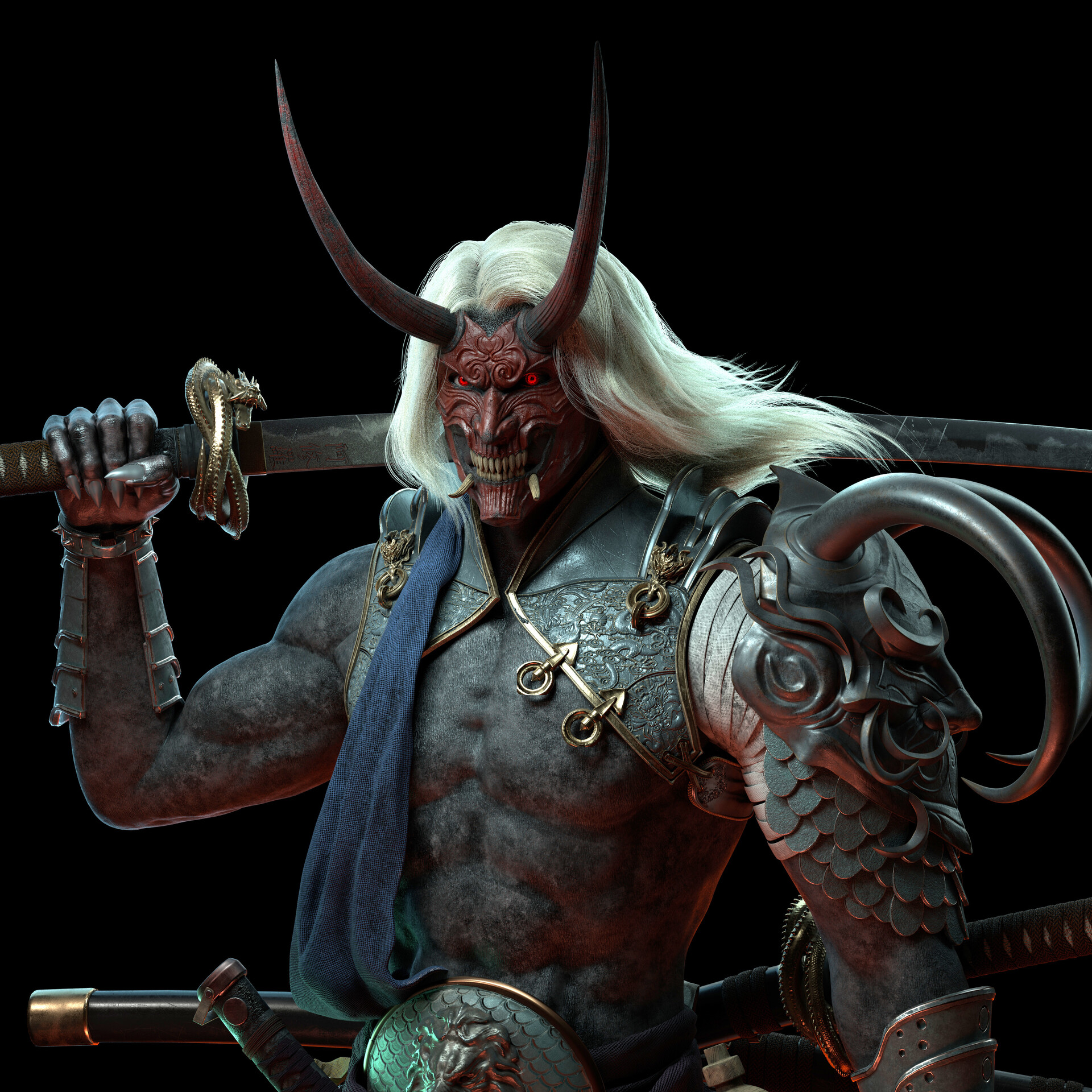 ArtStation - Ghost Samurai 3d Lookdev character modeling